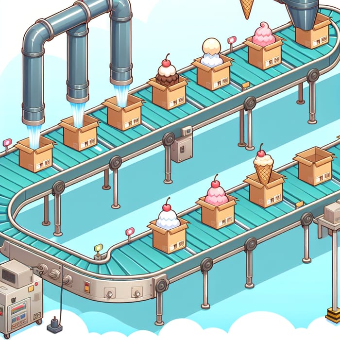Anime-Style Ice Cream Conveyor Game: Fun Collection | AI Art Generator ...