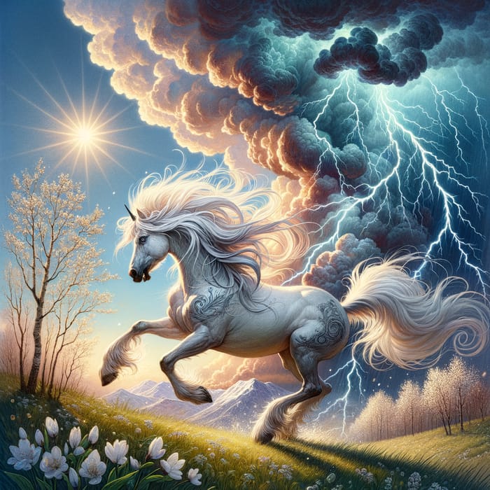 Spring Thunderstorm Dancing in May Sky | AI Art Generator | Easy-Peasy.AI