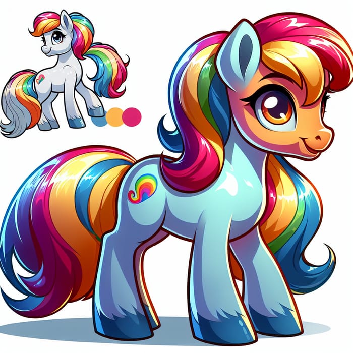 Cheerful and Colorful Pony Illustration | Playful & Sturdy Design | AI ...