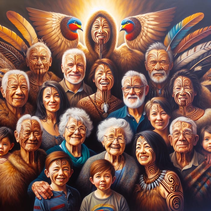 Interconnected Generations in Maori Ancestral Family Bonding | AI Art ...