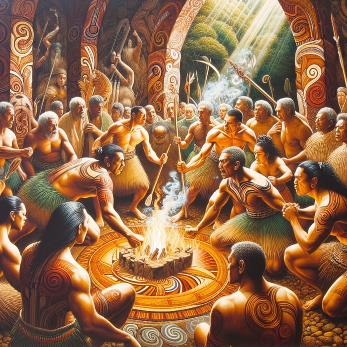 Maori Spiritual Ceremony: Capturing Wairua Essence in Vibrant Colors ...