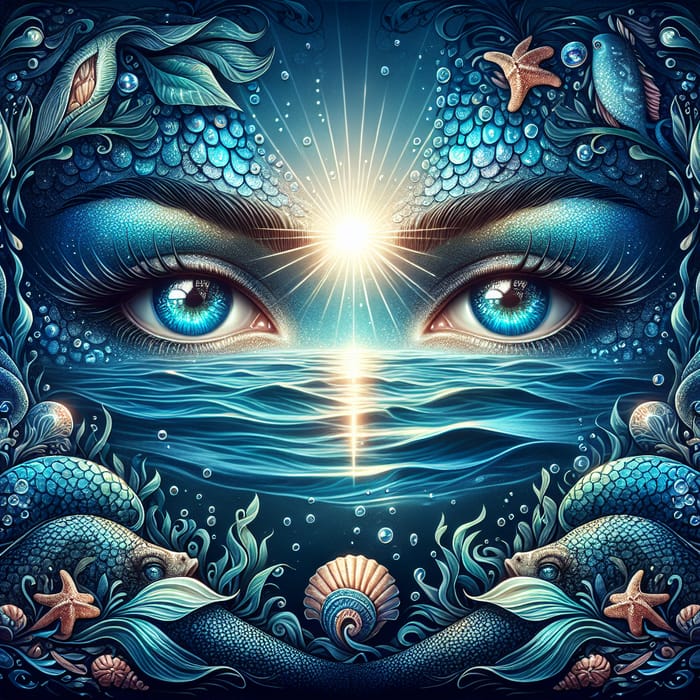 Mermaid Eyes: Enchanting Album Cover | AI Art Generator | Easy-Peasy.AI