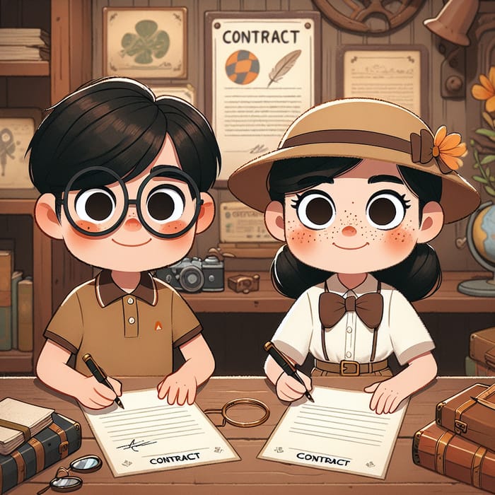 Adventure Kids Signing Contract in Up Movie Scene | AI Art Generator ...