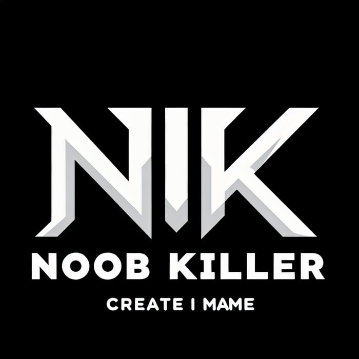 NK Noob Killer 2D Game Logo Design | AI Art Generator | Easy-Peasy.AI