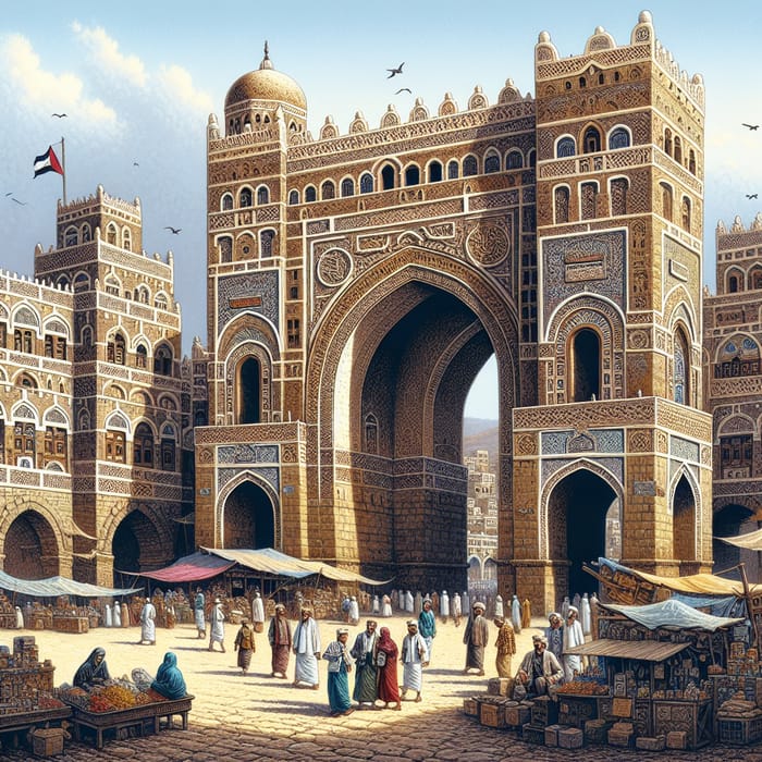 Bab al-Yemen, Historic Gateway in Sana'a, Yemen | AI Art Generator ...