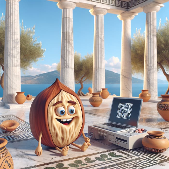Hazelnut Anthropomorphized in Ancient Greek Computer Scene | AI Art ...