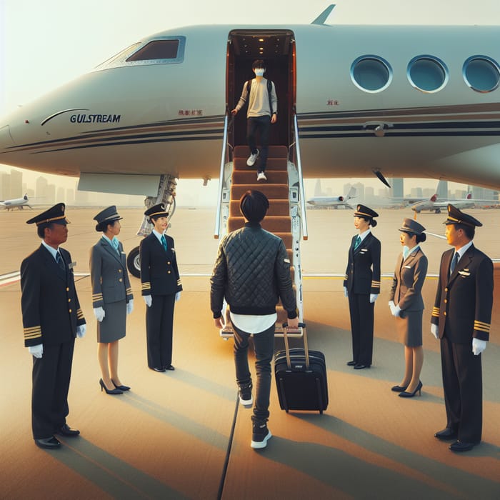 Boarding Gulfstream Private Jet at Beijing Capital Airport with Diverse ...