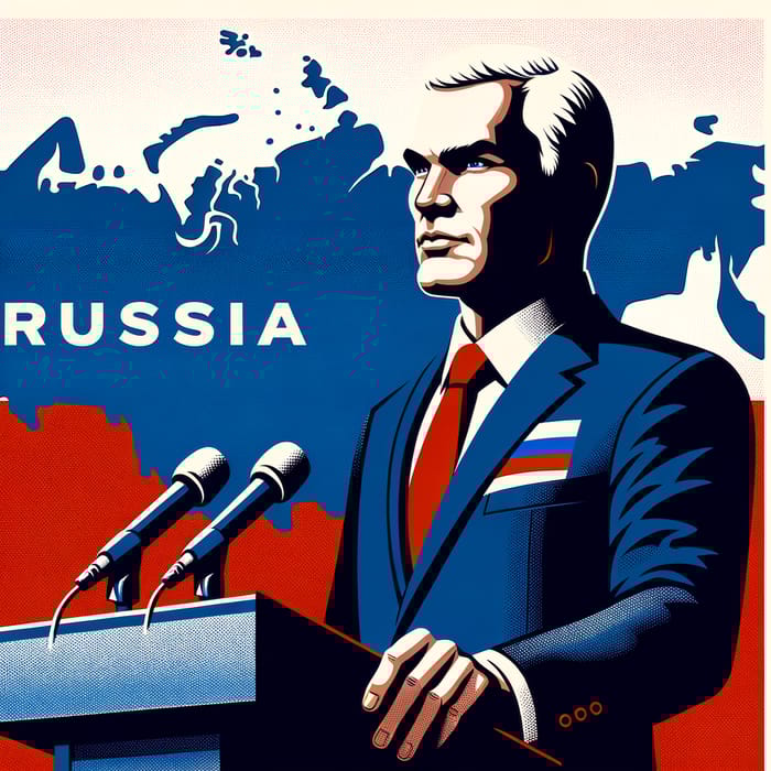 Generic Male Politician Poster | Patriotic Leader in Blue, White & Red ...