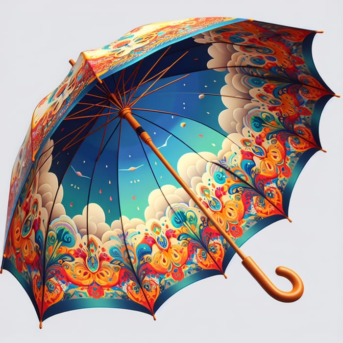 Animated Floral Umbrella | Colorful & Vibrant Design | AI Art Generator ...