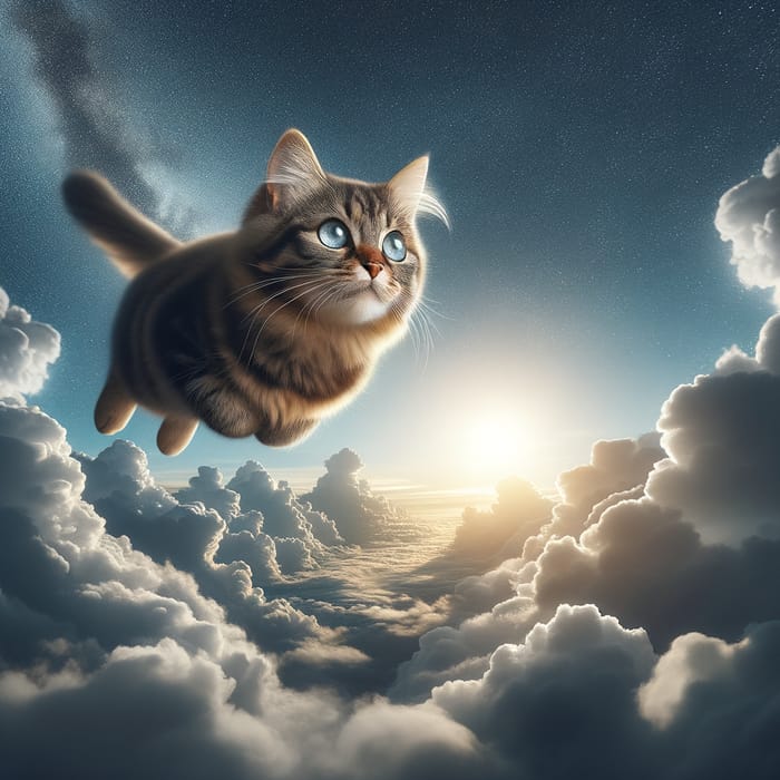 Flying Cat - Spectacular Aerial Feline Display | AI Art Generator ...