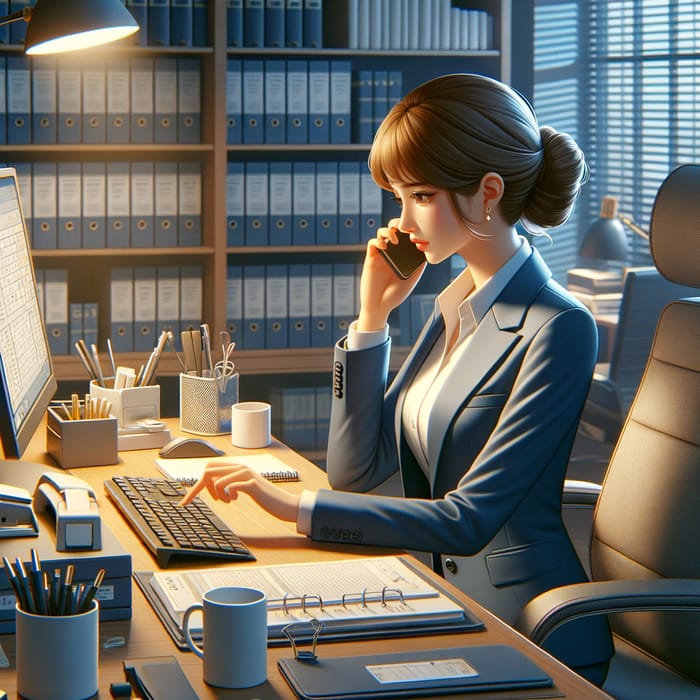 Professional Secretary in a Modern Office Setting | AI Art Generator ...