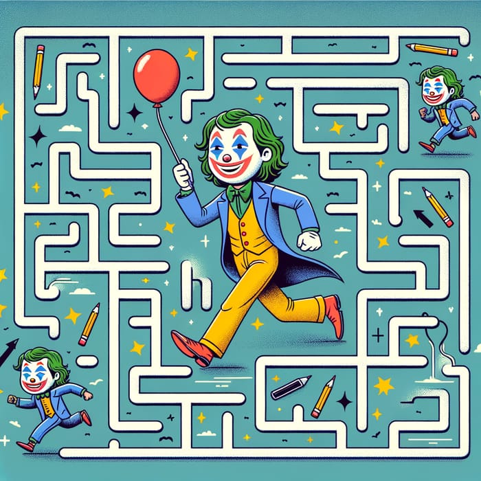 Joker Maze Challenge: Find Your Way to the Balloon 🤔 | AI Art Generator ...