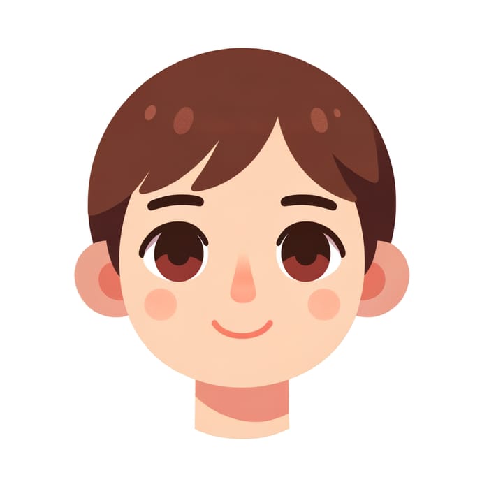 Simple Face with Brown Hair and Brown-Red Eyes | AI Art Generator ...