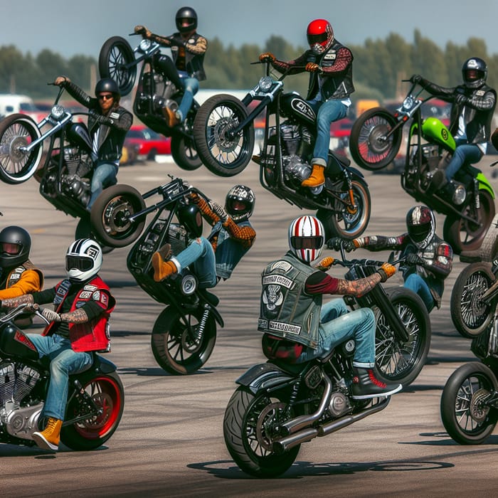 Motard Ruff Riders Wheeling: Diverse Group's Spectacular Stunt | AI Art ...