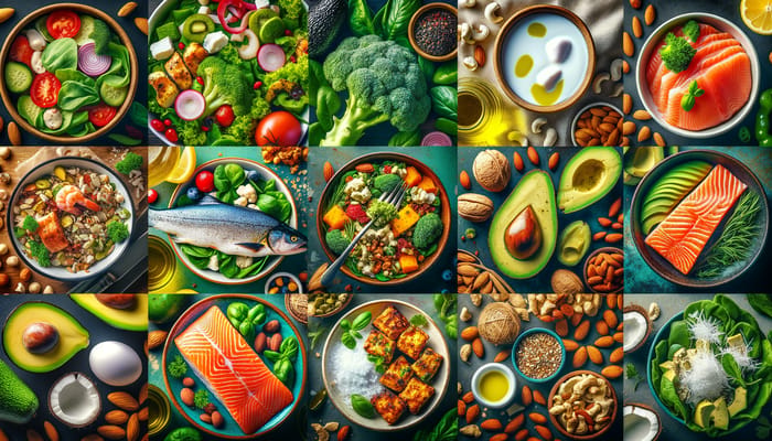 Vibrant Keto Meal Collage | Colorful Diet Options | AI Art Generator ...