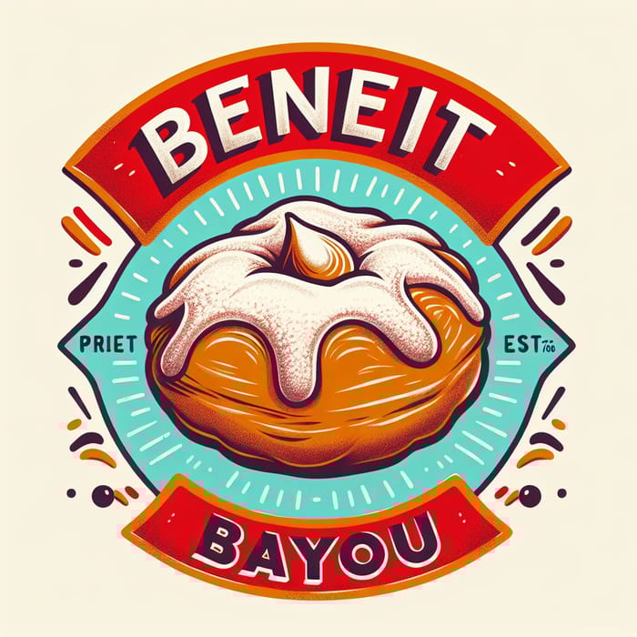 Whimsical Beignet Bayou Logo with Retro Style | AI Art Generator | Easy ...