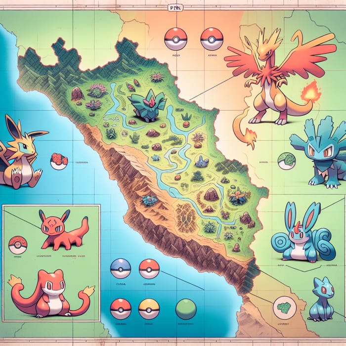 Peruvian Pokémon Region: Starter Pokemons & Unique Map | AI Art ...