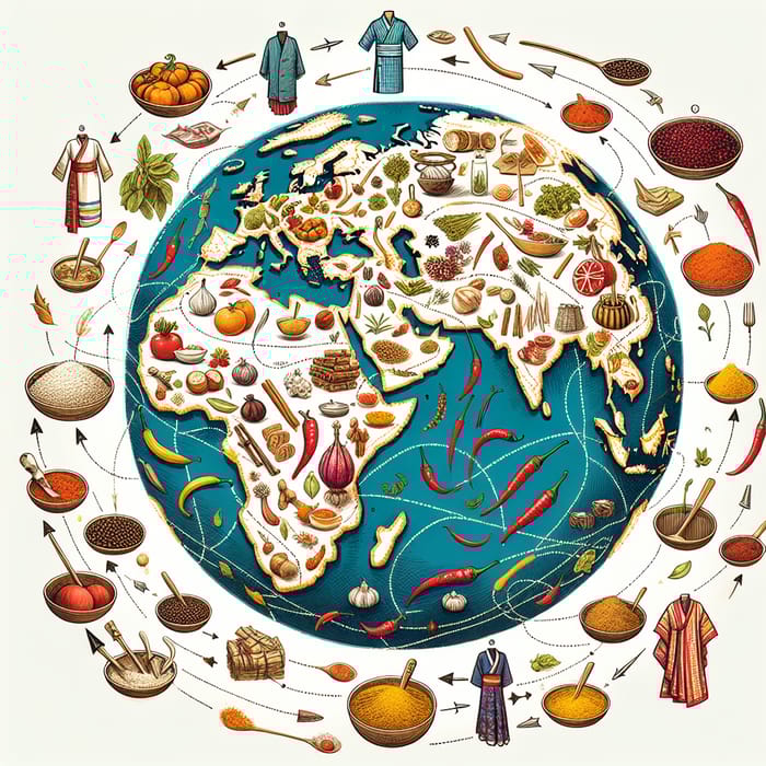 Discover Global Routes of Food, Spices, & Clothing | AI Art Generator ...