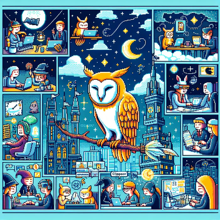 Night Owls: Enchanting Pixel Art Guardians of Continuous Services ...