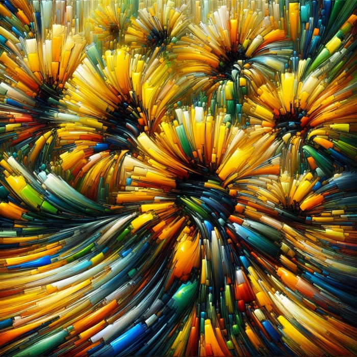 Vibrant Abstract Sunflowers Art | AI Art Generator | Easy-Peasy.AI
