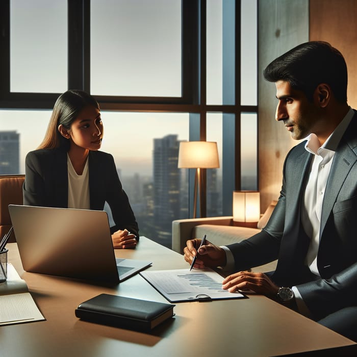 Financial Consultation in Cityscape Environment | AI Art Generator ...