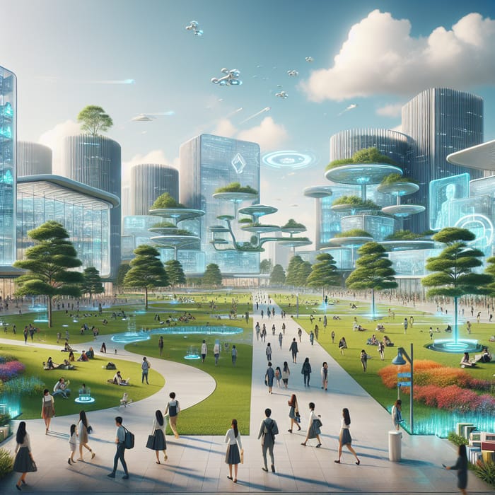 Futuristic University Campus: Innovation Awaits | AI Art Generator ...