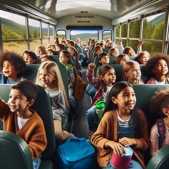 Children on School Bus Excursion | Fun & Adventure | AI Art Generator ...