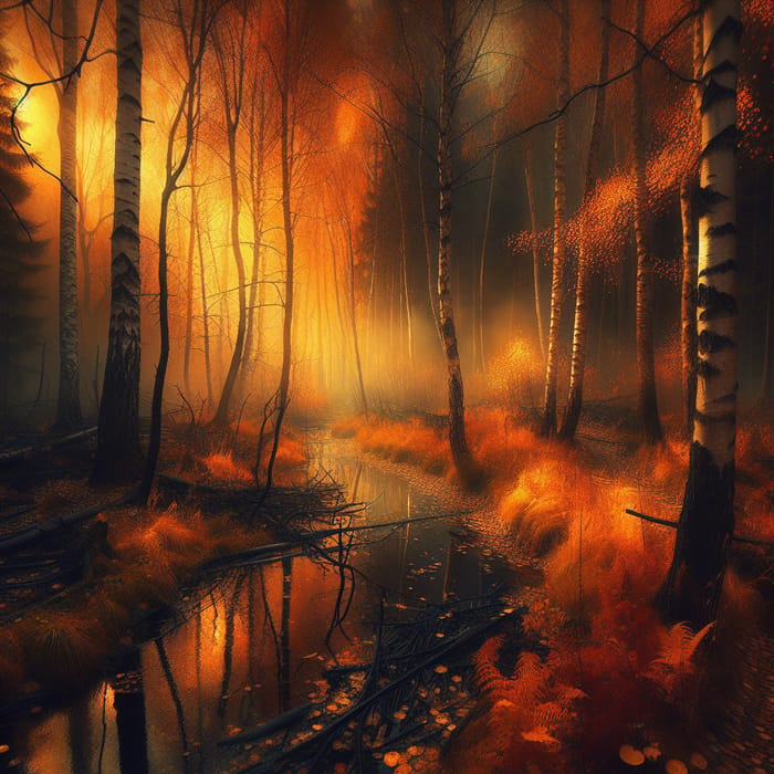 Golden Autumn Landscape | AI Art Generator | Easy-Peasy.AI