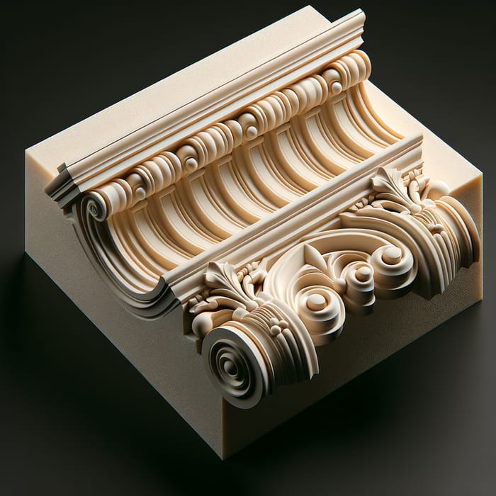 3D Model for Exterior Design Cornice with Foam Shapes | AI Art ...