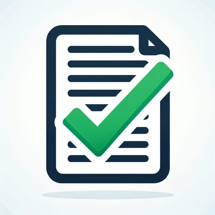 Professional Green Check Mark Document Completion Icon | AI Art Generator | Easy-Peasy.AI