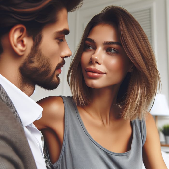 Woman Observing Man - Genuine Moment Captured | AI Art Generator | Easy ...