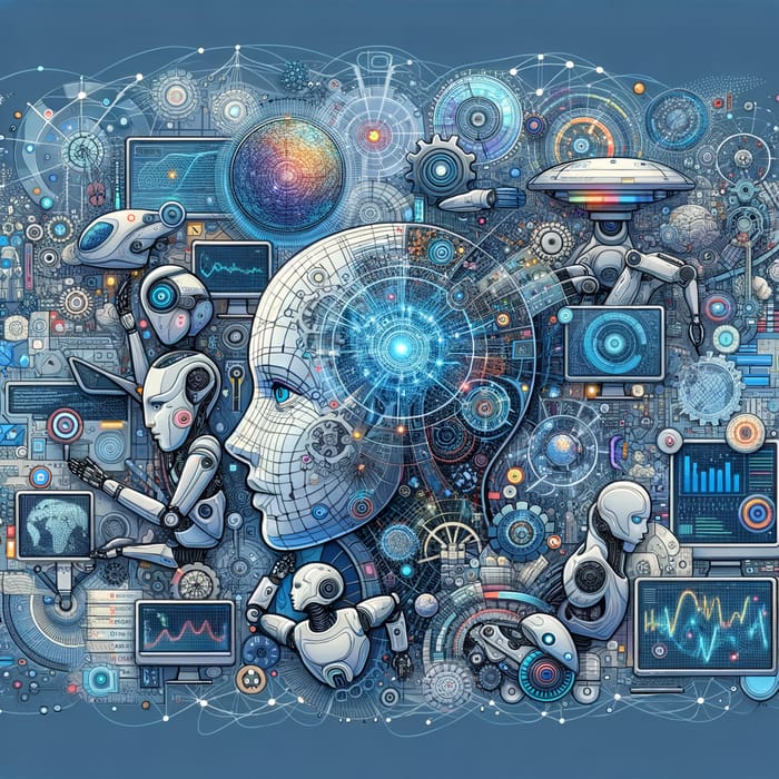Futuristic AI Automation Visual Representation | AI Art Generator ...