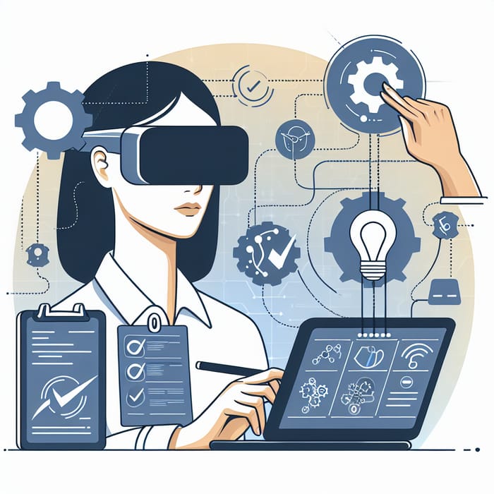 Create an Image of Intelligent Automation Tool Operations by a Woman ...
