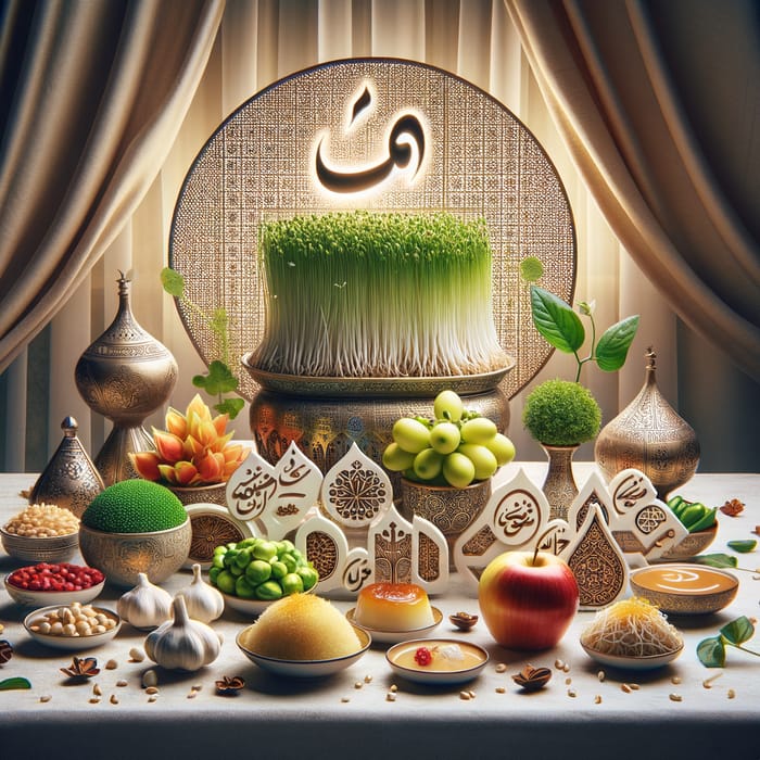 Exquisite Haft-Sin Spread | Persian New Year Table Decor | AI Art ...