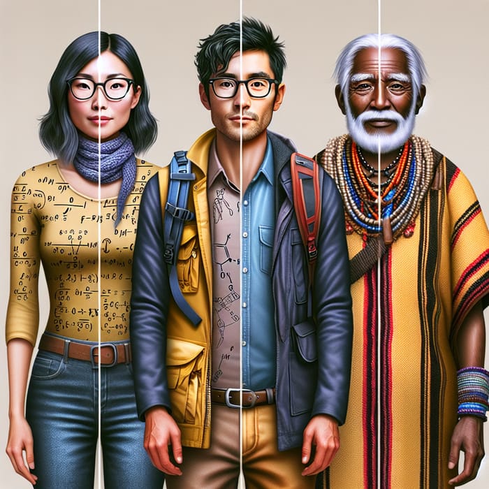 Tripartite Unified Being: Three Characters in One Entity | AI Art ...