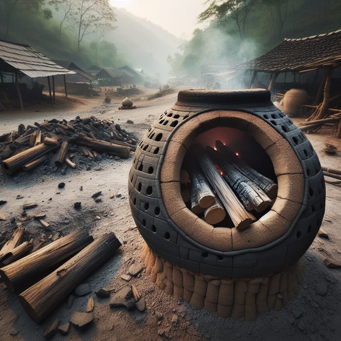 Traditional Charcoal Kiln - Handmade Charcoal Production | AI Art ...