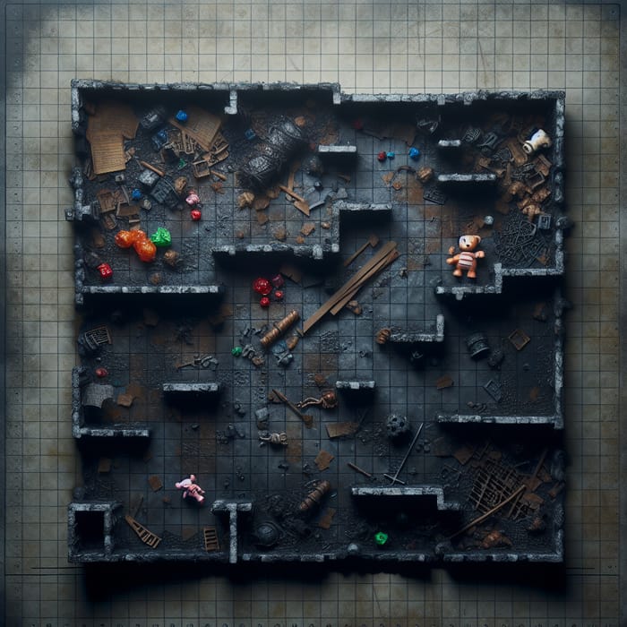 Creepy Dungeon Grid Map: Spooky Toy-filled Underworld Layout | AI Art ...
