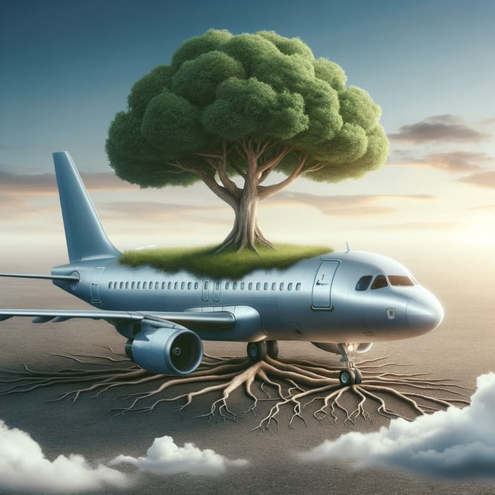 Tree Growing on Airplane: Unique Image | AI Art Generator | Easy-Peasy.AI