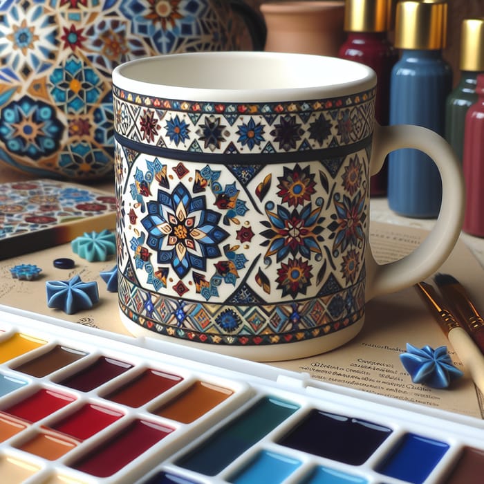 Qatifi Inspired Ceramic Mug Design | AI Art Generator | Easy-Peasy.AI