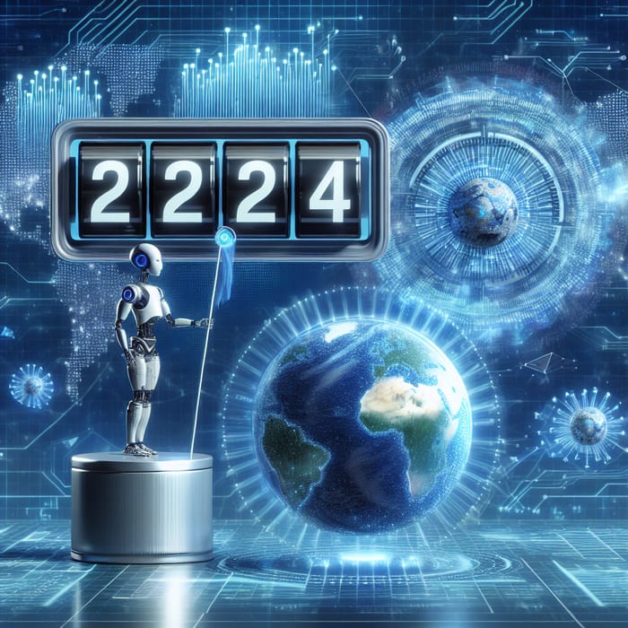 AI Dominating the World in 2024 with a Year 2024 Counter | AI Art ...