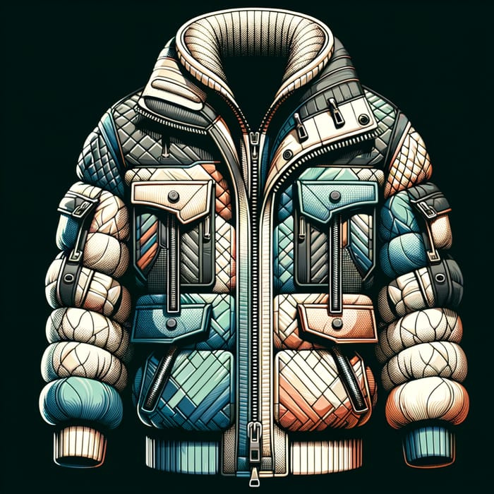 Stylish Puffer Jacket with Cool Design | Urban Fashion | AI Art ...