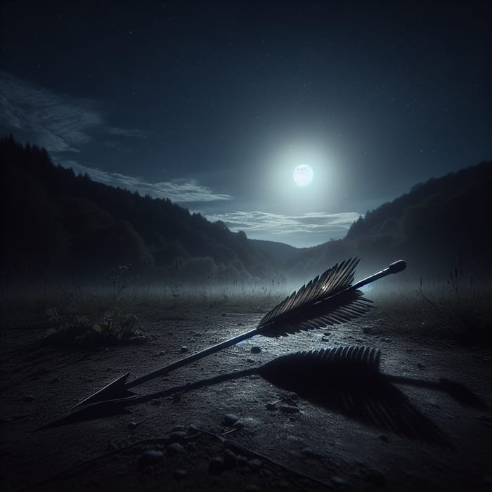 Arrow Touched by Moonlight: A Serene Night Scene | AI Art Generator ...