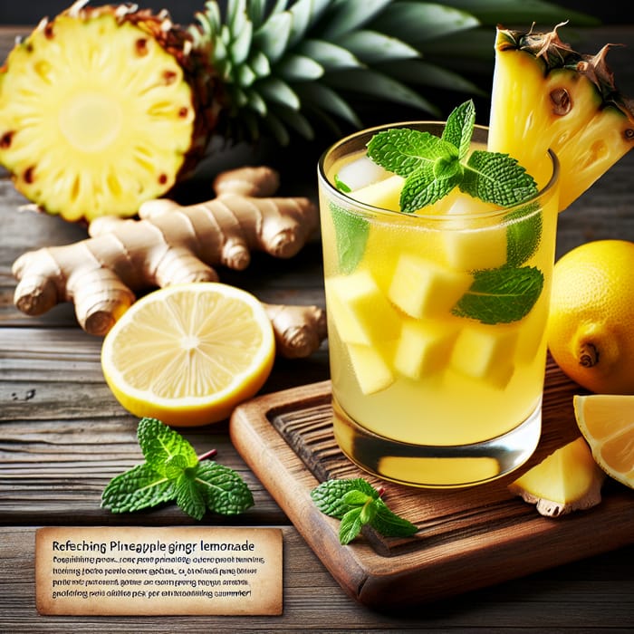 Tantalizing Pineapple Ginger Lemonade Recipe | AI Art Generator | Easy-Peasy.AI