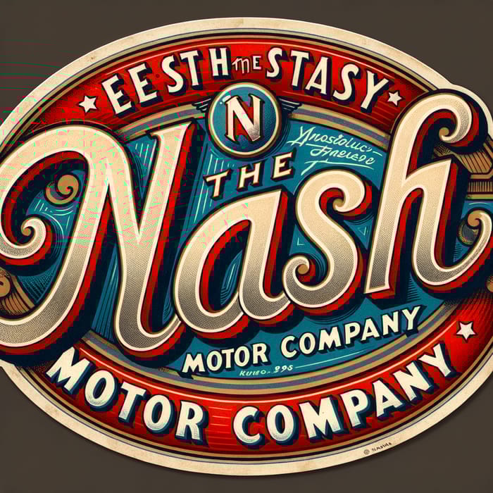 Vintage Nash Motor Company Oval Sticker - Classic Design | AI Art ...
