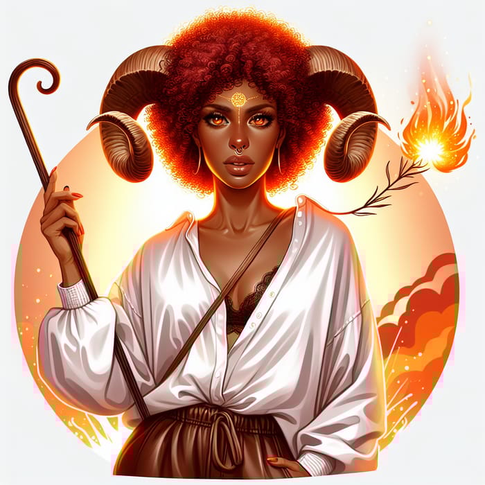 Aries Woman Art: Black Woman Embodying Fire Essence | AI Art Generator ...