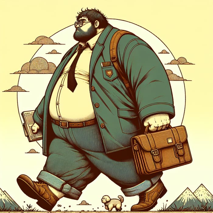 Drawing Funny Lard Boy Doing Exercise - Stock Photo | AI Art Generator ...
