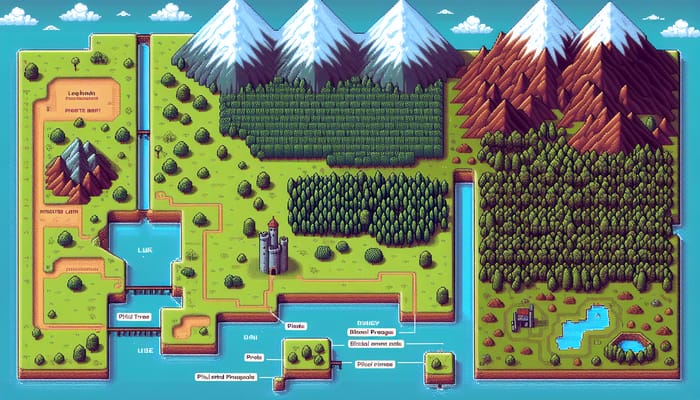 Pixelated Level Selector Map - Retro Adventure & Curiosity | AI Art ...