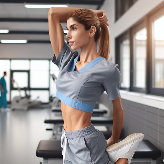 Caucasian Nurse Working Out | Gym Warm-Up Session | AI Art Generator ...