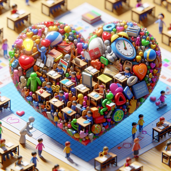 Educational Heart Animated in 3D Style | Colorful Classroom Scene | AI ...