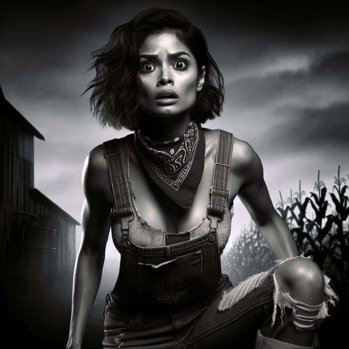 High-Quality Masterpiece of a Scared Latina Woman in Grayscale | AI Art ...